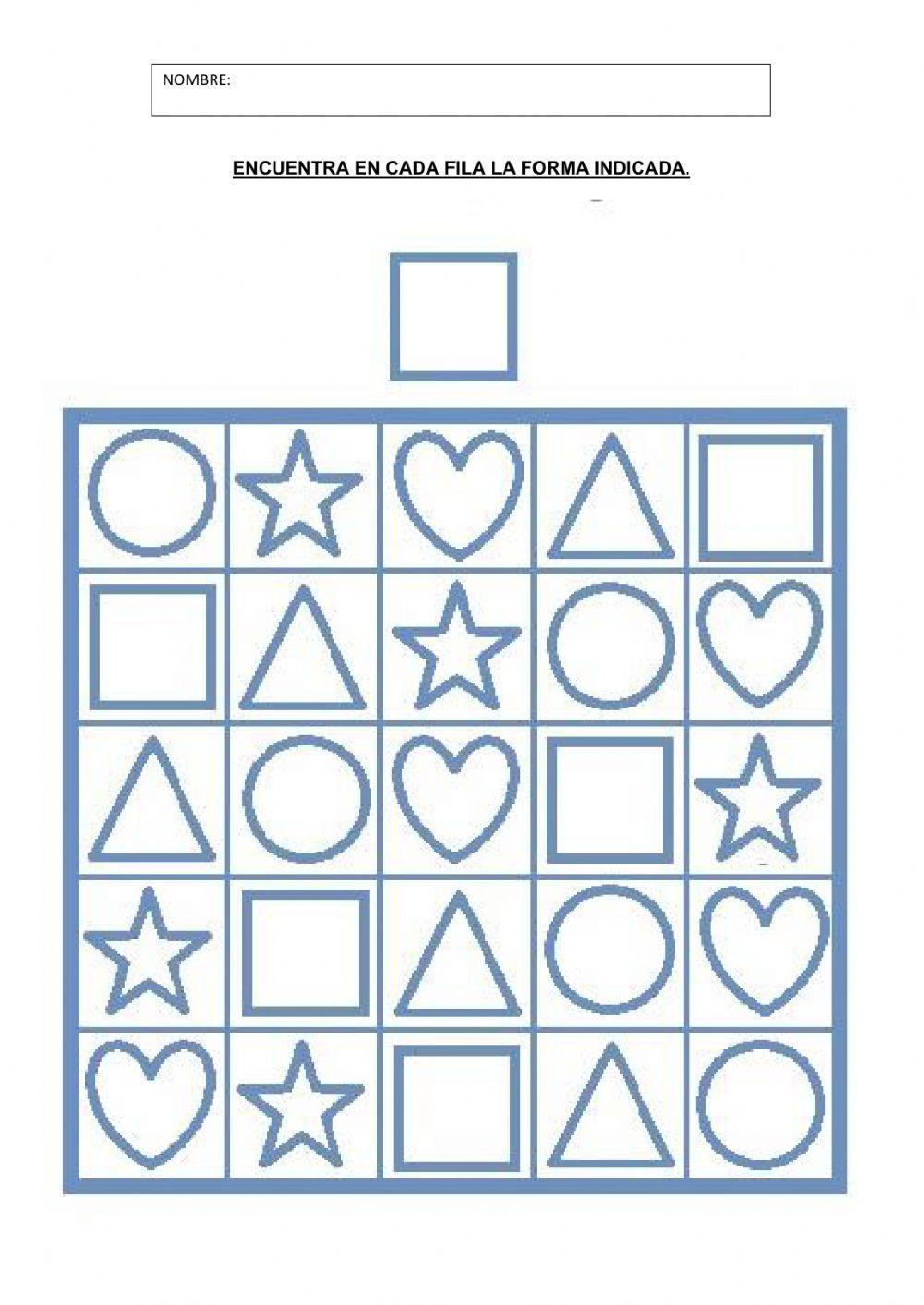 Encuentra la forma worksheet | Live Worksheets