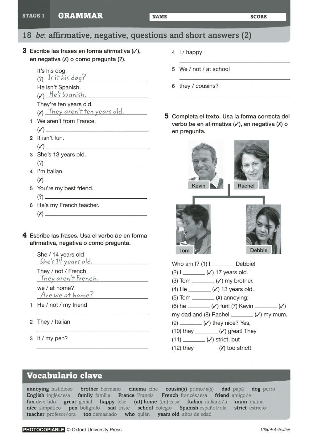 VERB TO BE: ALL FORMS online exercise for | Live Worksheets