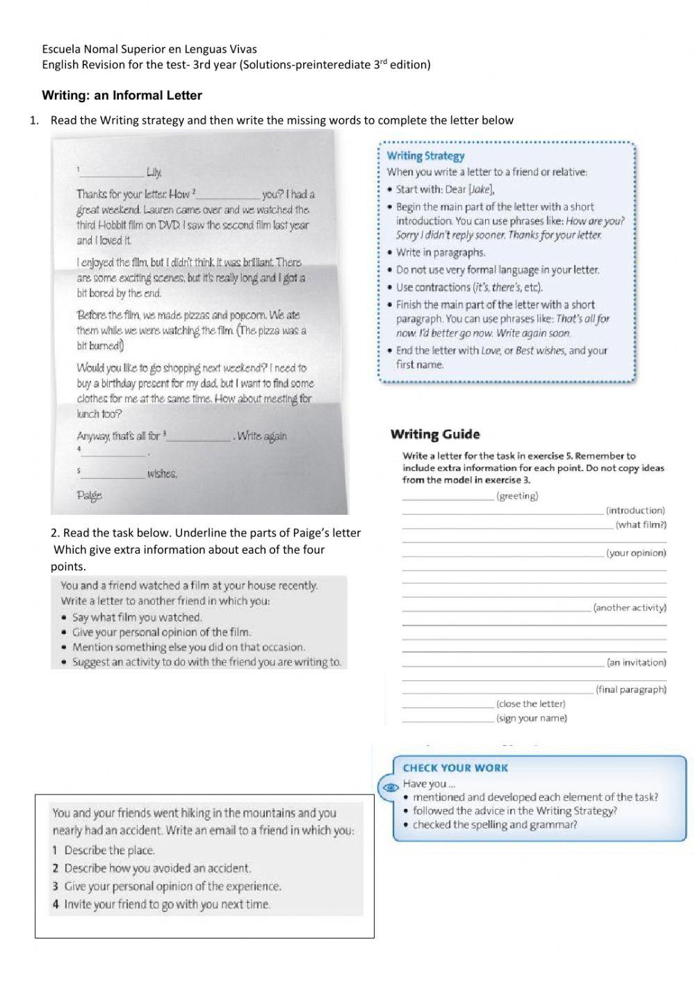 Informal Letter 203023 | euge2388 | Live Worksheets