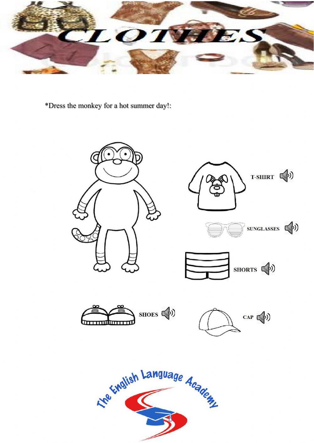 Dress the monke… | Free Interactive Worksheets | 5686200