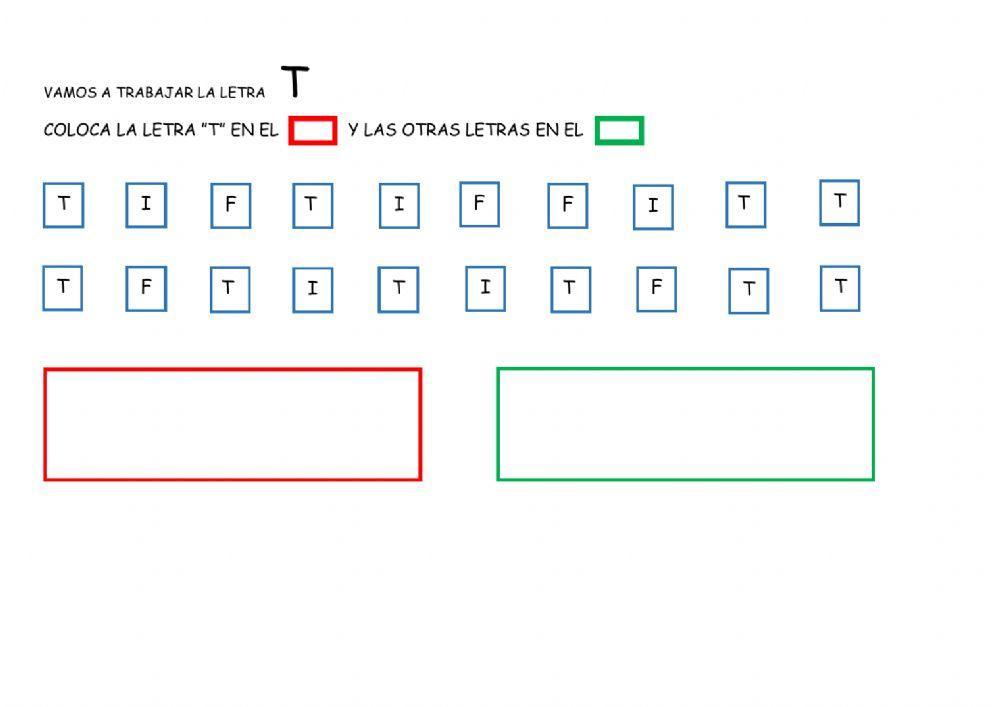 Letra T | Free Interactive Worksheets | 203380