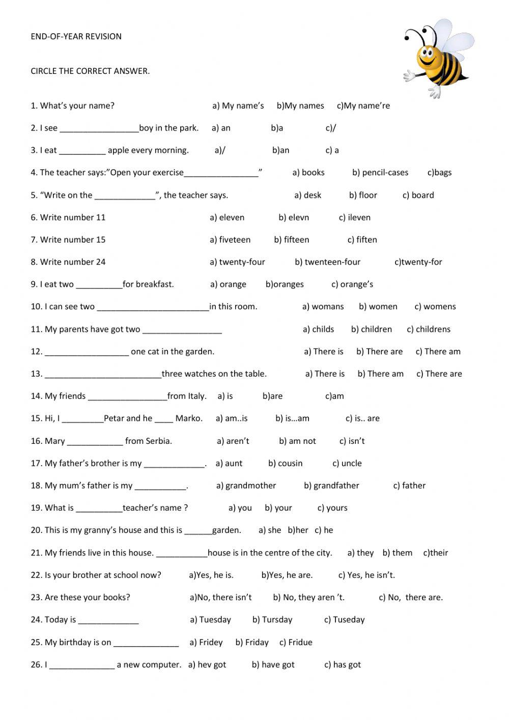 Final revision worksheet | Live Worksheets