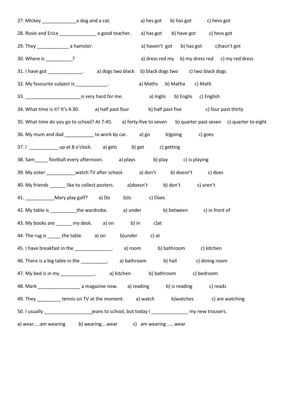 Final revision worksheet | Live Worksheets