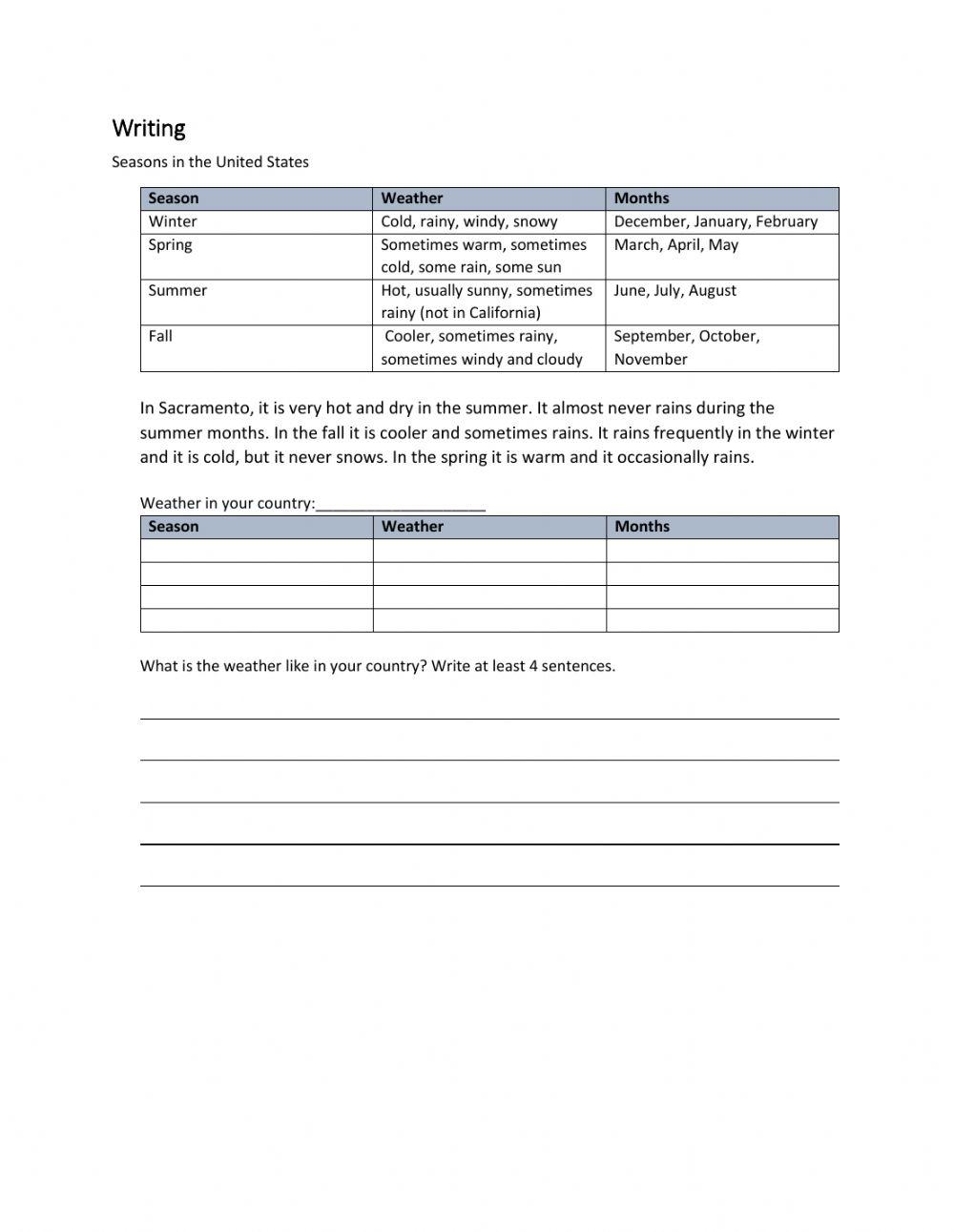 Weather Level 2 worksheet | Live Worksheets