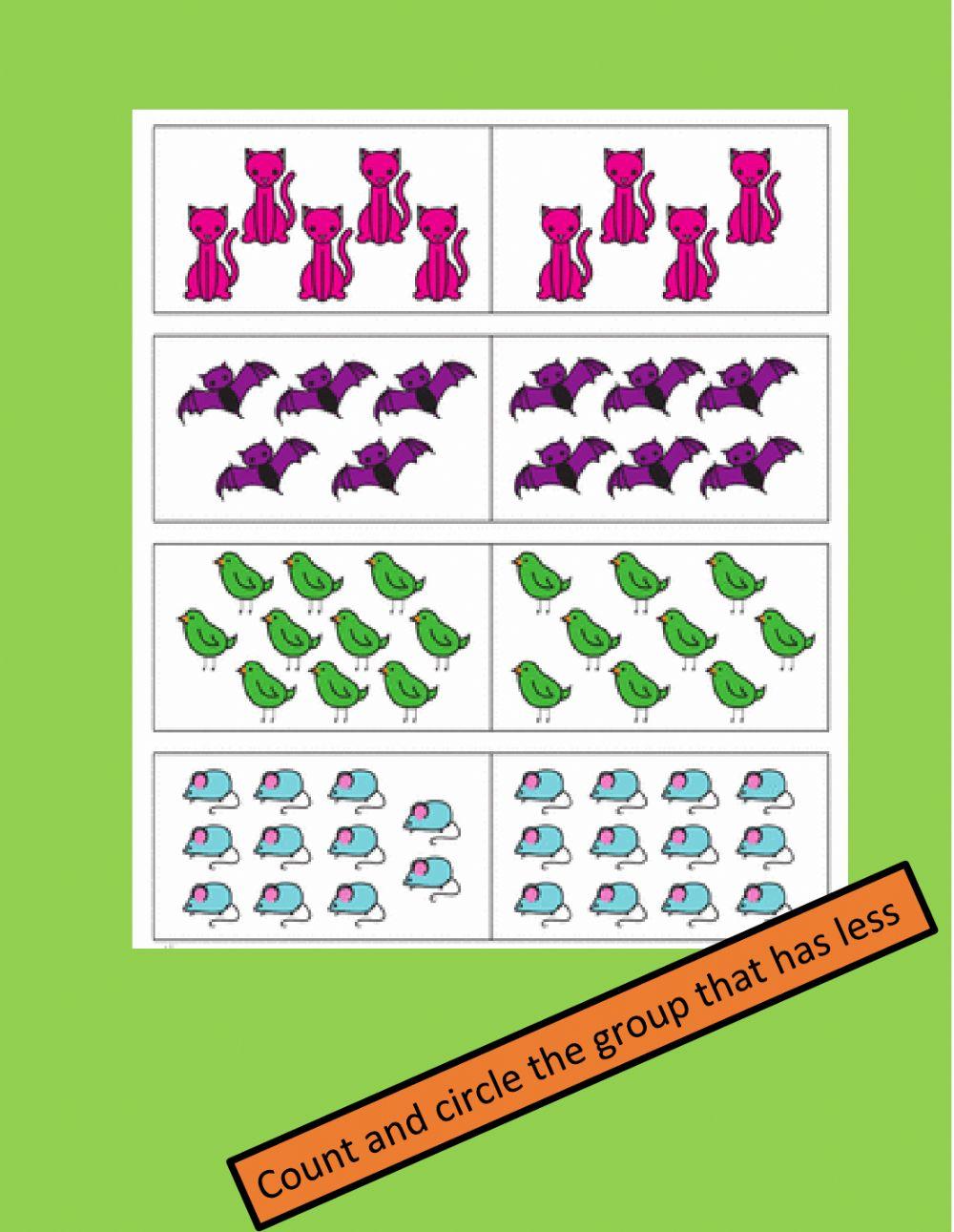 Less worksheet | Live Worksheets