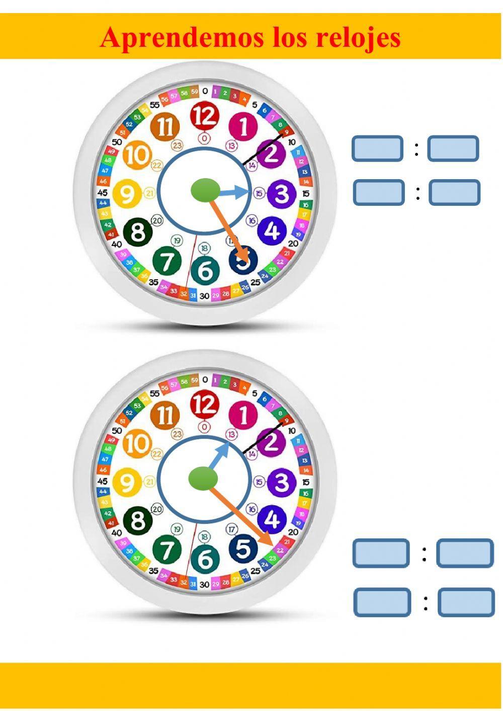 Relojes | Free Interactive Worksheets | 204907