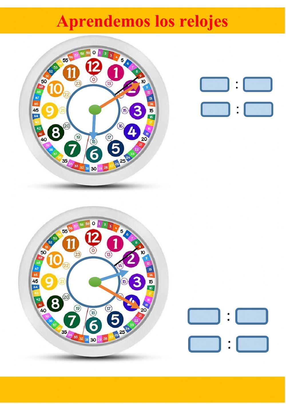 Relojes | Free Interactive Worksheets | 204907