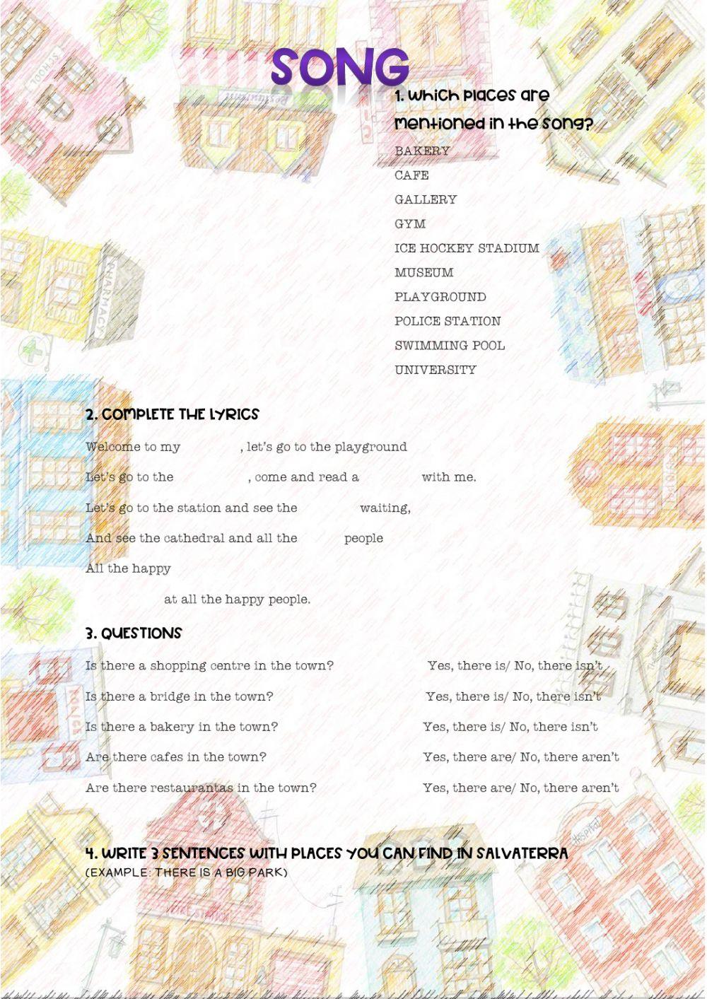 Town song | doagonzalez | Live Worksheets