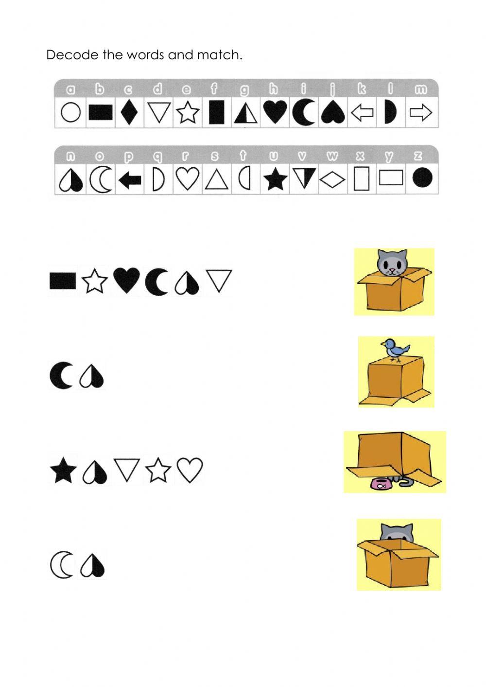 Decode prepositions of place worksheet | Live Worksheets