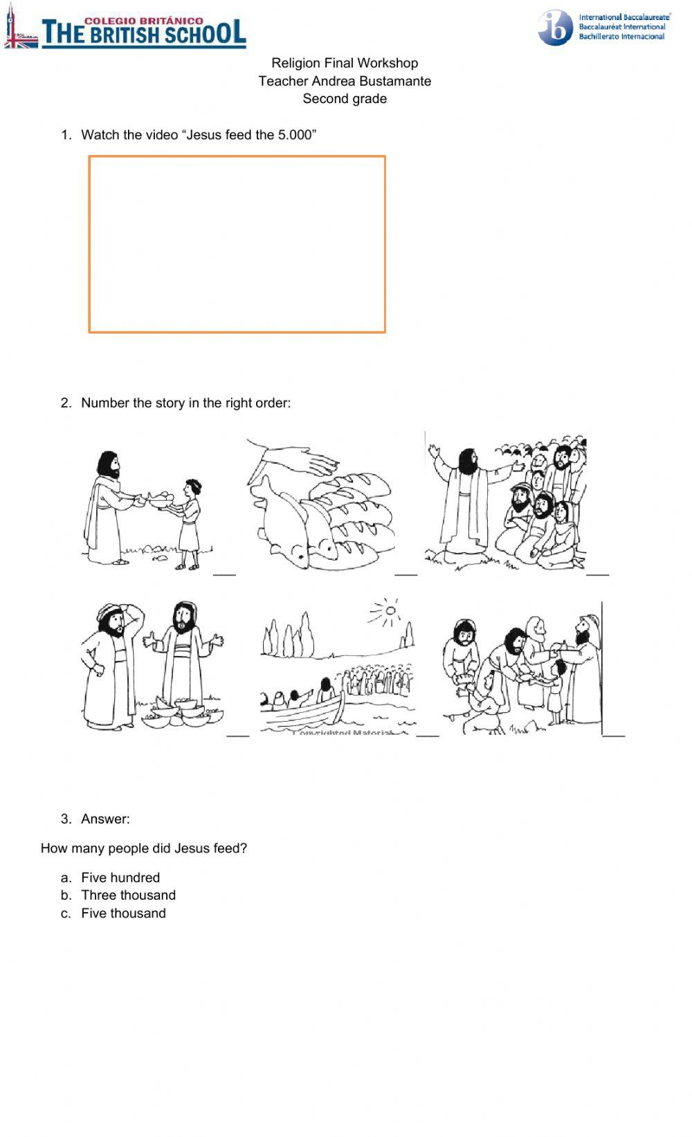 Jesus life worksheet | Live Worksheets