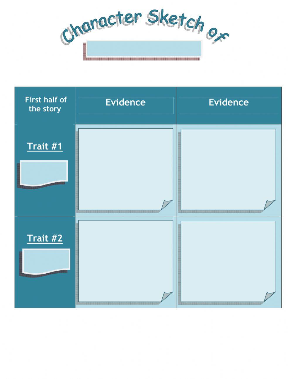 Character Traits Evidence Graphic Organizer Character Traits Evidence Graphic Organizer