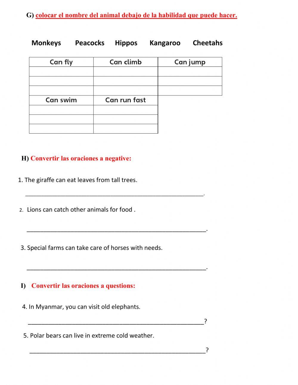 Wild Animals online exercise for Grade 2 | Live Worksheets