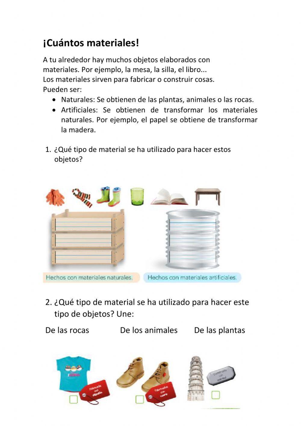 ¡ Cuántos materiales! worksheet | Live Worksheets