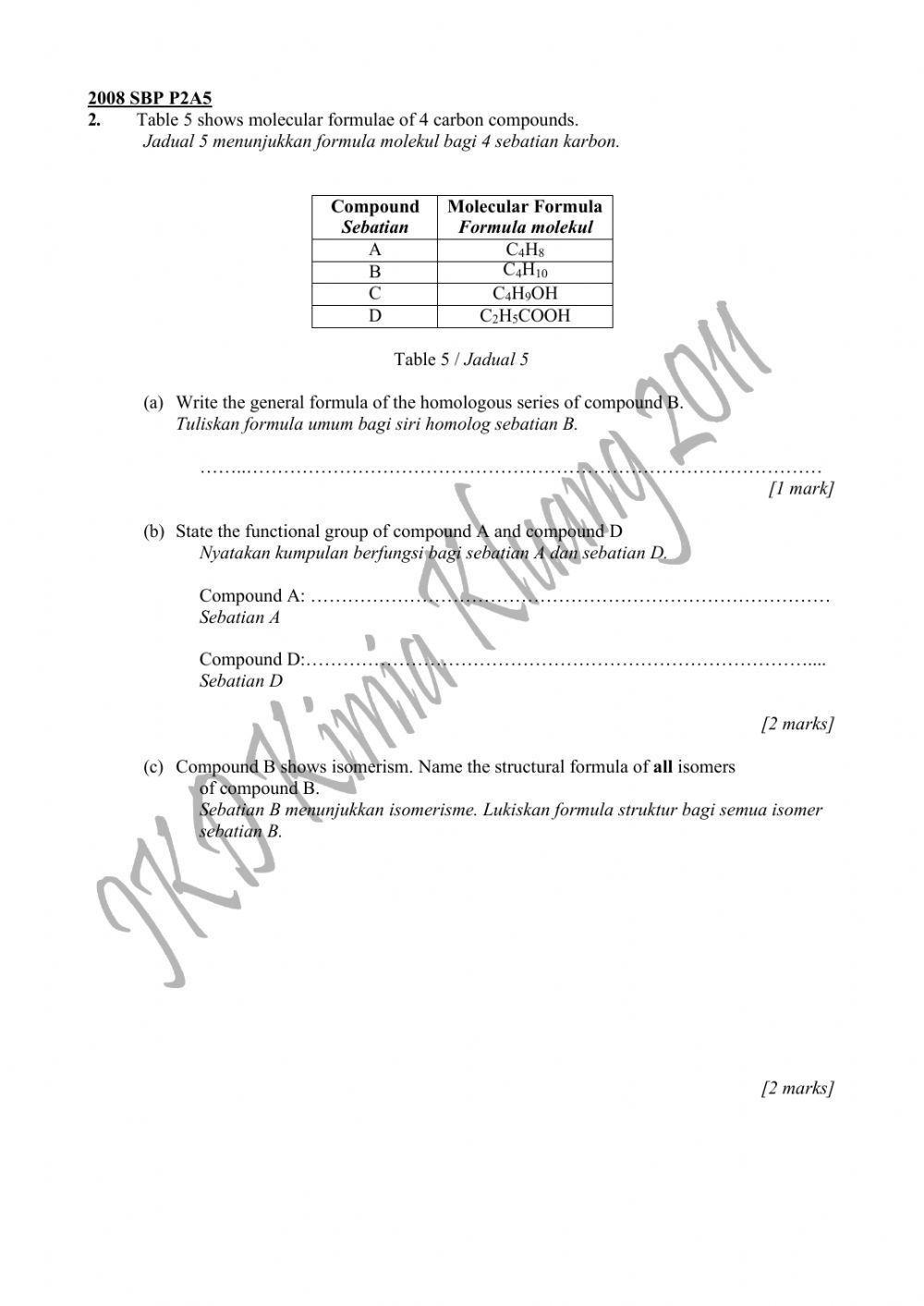 Carbon compound worksheet | Live Worksheets