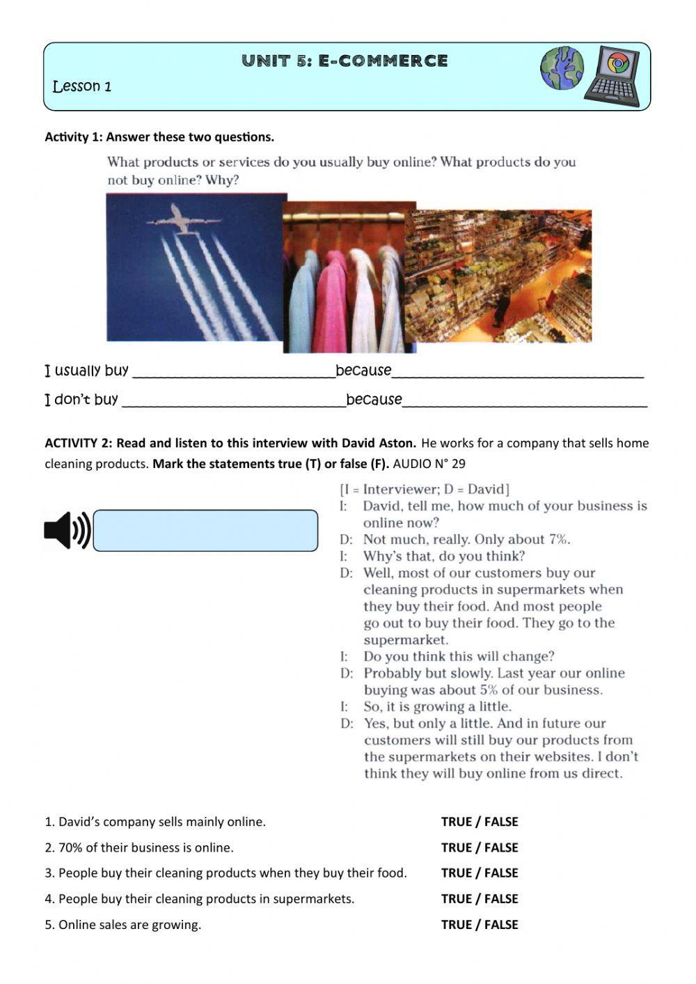 E-commerce | Free Interactive Worksheets | 206986