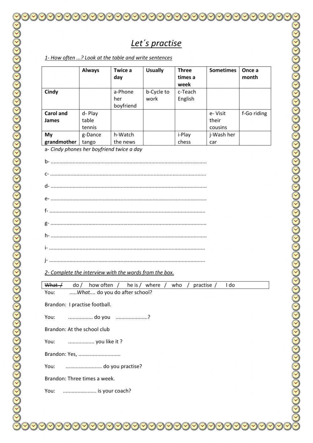 Present simple online exercise for Elementary | Live Worksheets
