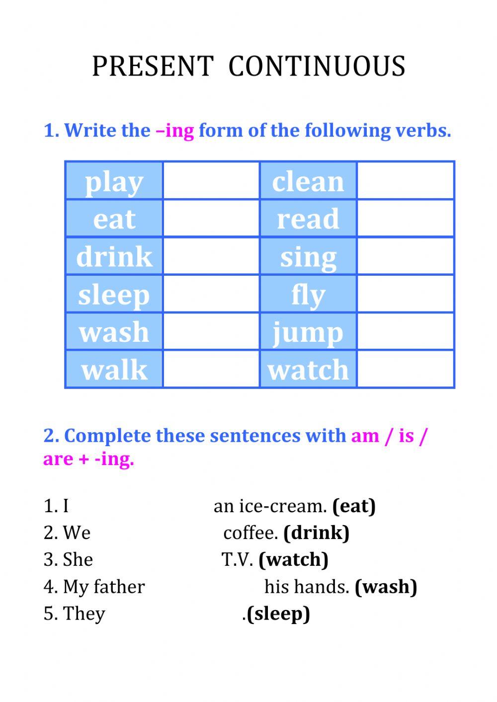 Present Continuous | letiru | Live Worksheets