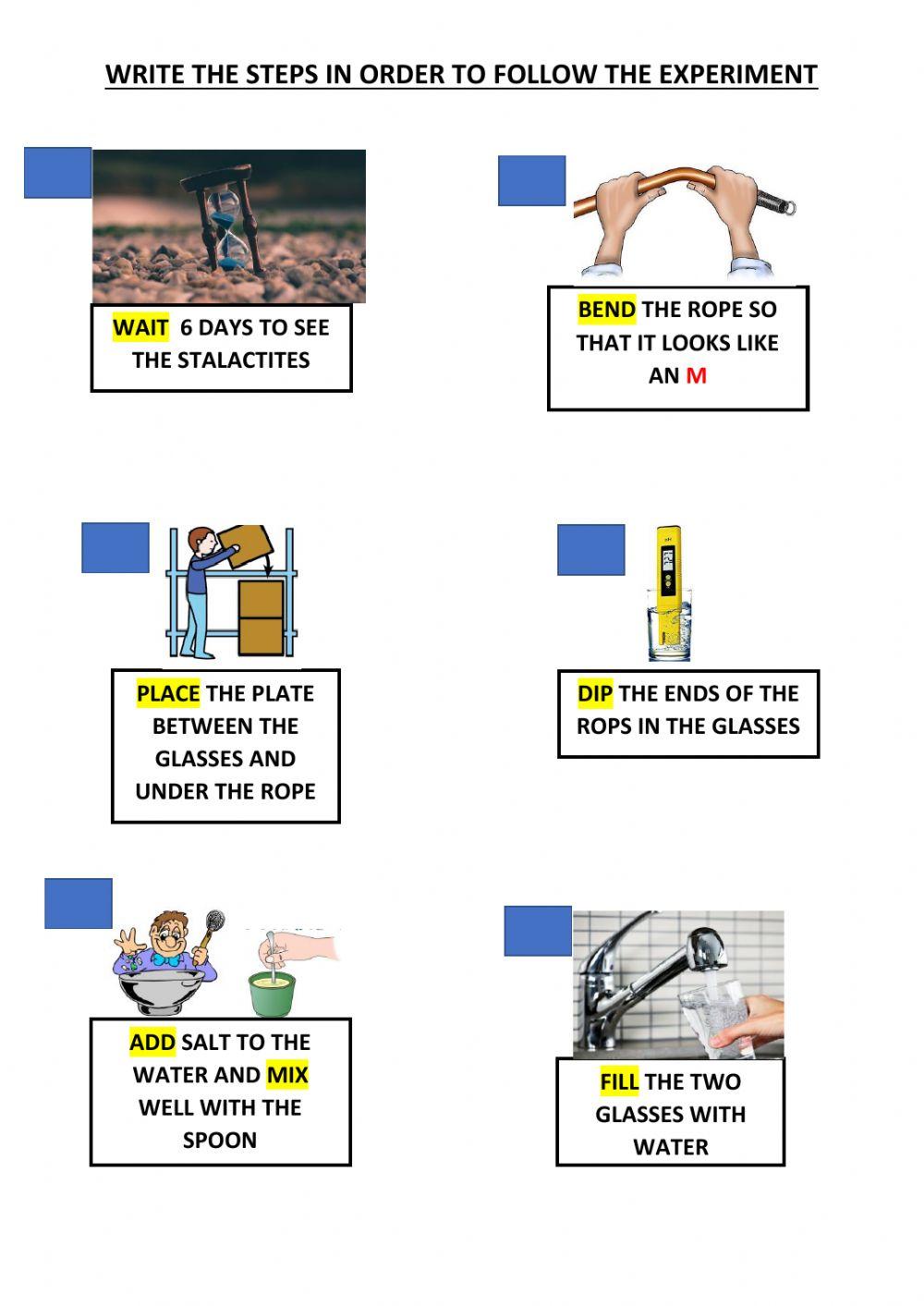 Experiment activity | Live Worksheets