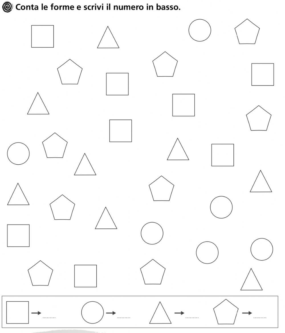 Conta e numera le figure worksheet | Live Worksheets