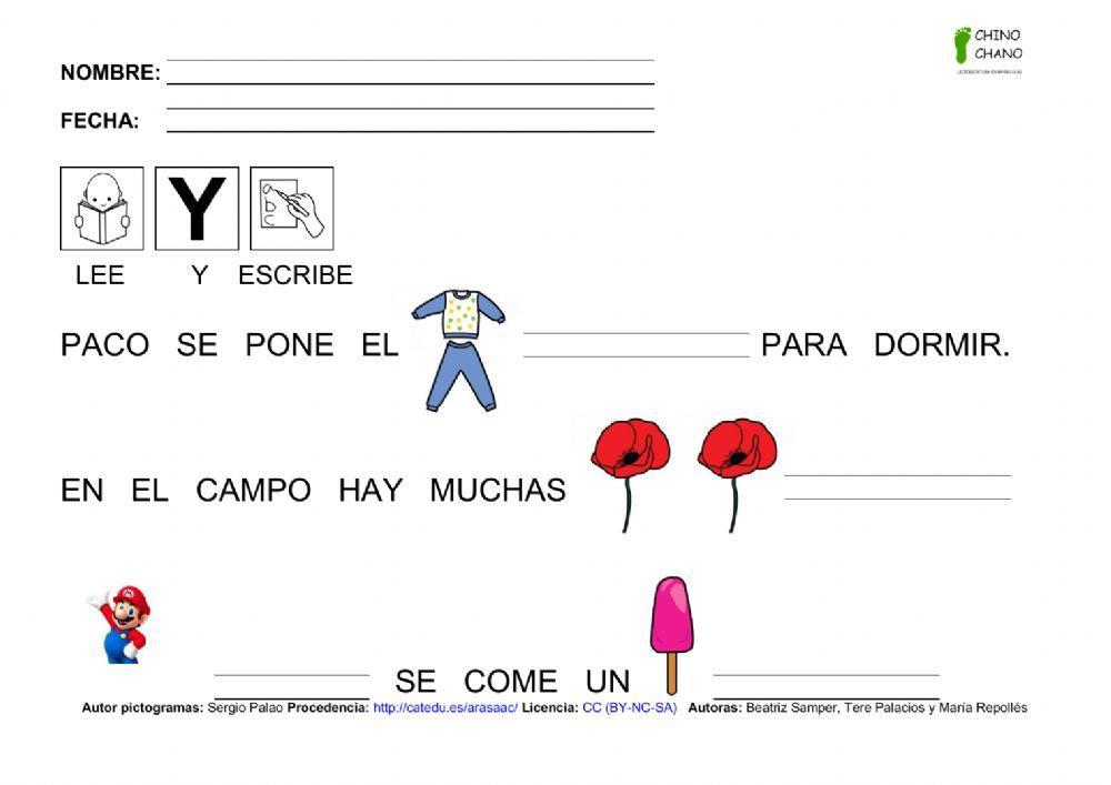 Frases letra p worksheet | Live Worksheets