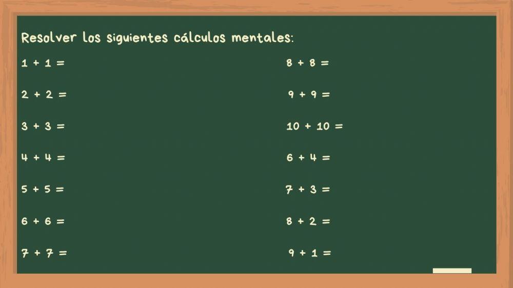 Cálculos mentales exercise | Live Worksheets
