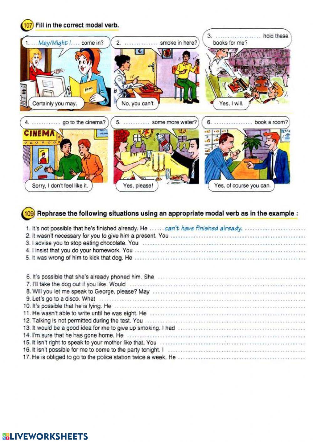 Modal verbs 2 online exercise for | Live Worksheets