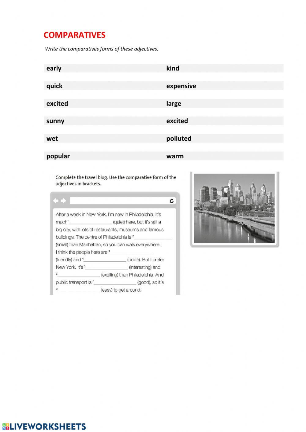Comparatives. S… | Free Interactive Worksheets | 146972