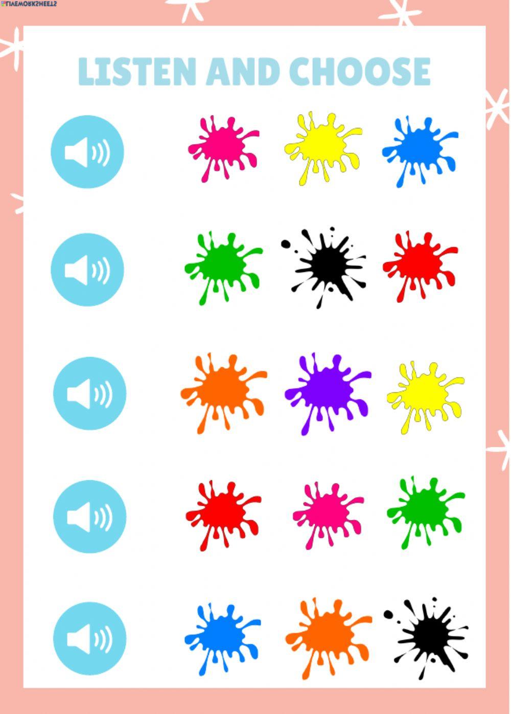 Colours online exercise for Infantil | Live Worksheets