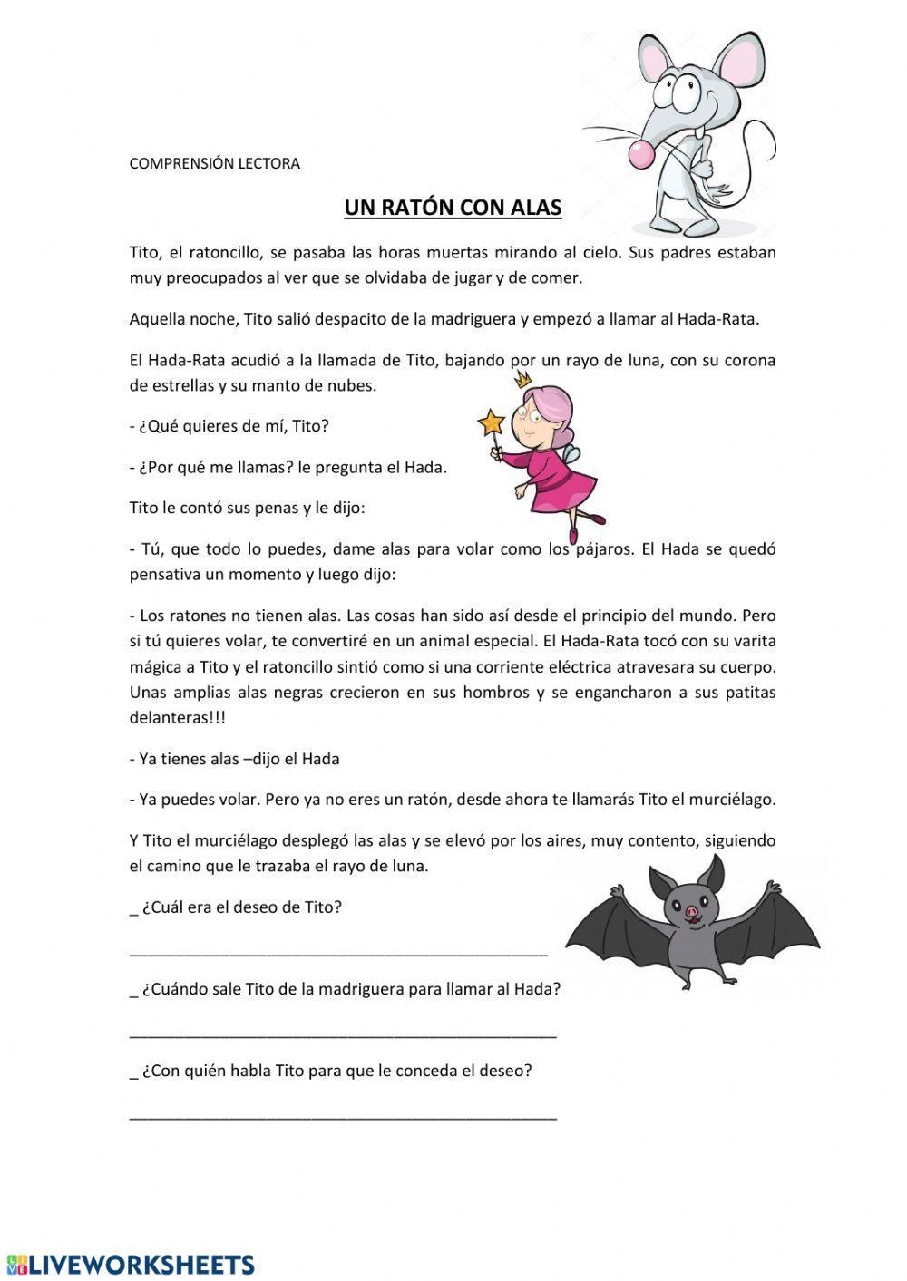 Un ratón con alas online exercise for | Live Worksheets