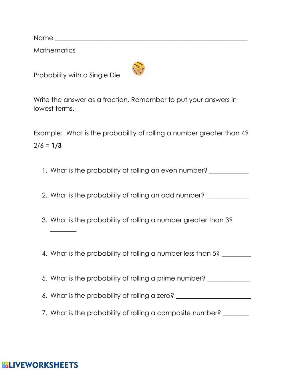 Probability as a Fraction 147744 | Anicha Karunda Gibson