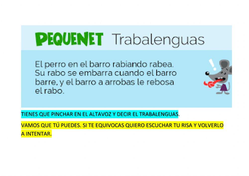 Trabalenguas r-rr worksheet | Live Worksheets