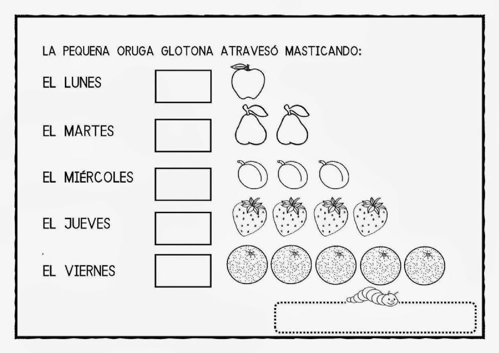 LA PEQUEÑA ORUGA GLOTONA. CUENTA Y ESCRIBE online exercise for | Live ...