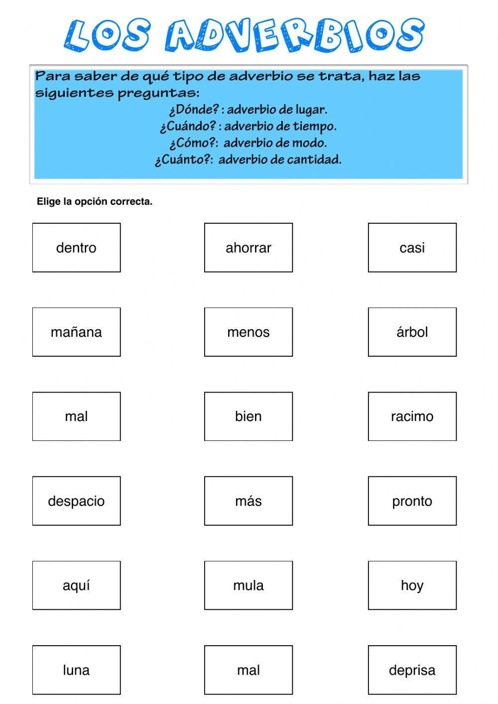 Adverbios Activity For Quinto De Primaria Live Worksheets 55 Off