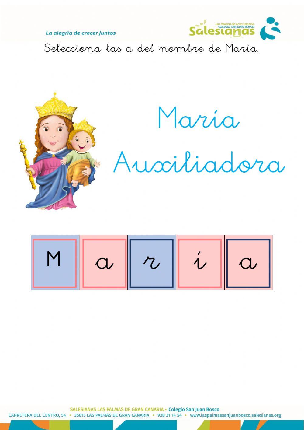 María interactive worksheet for Infantil | Live Worksheets