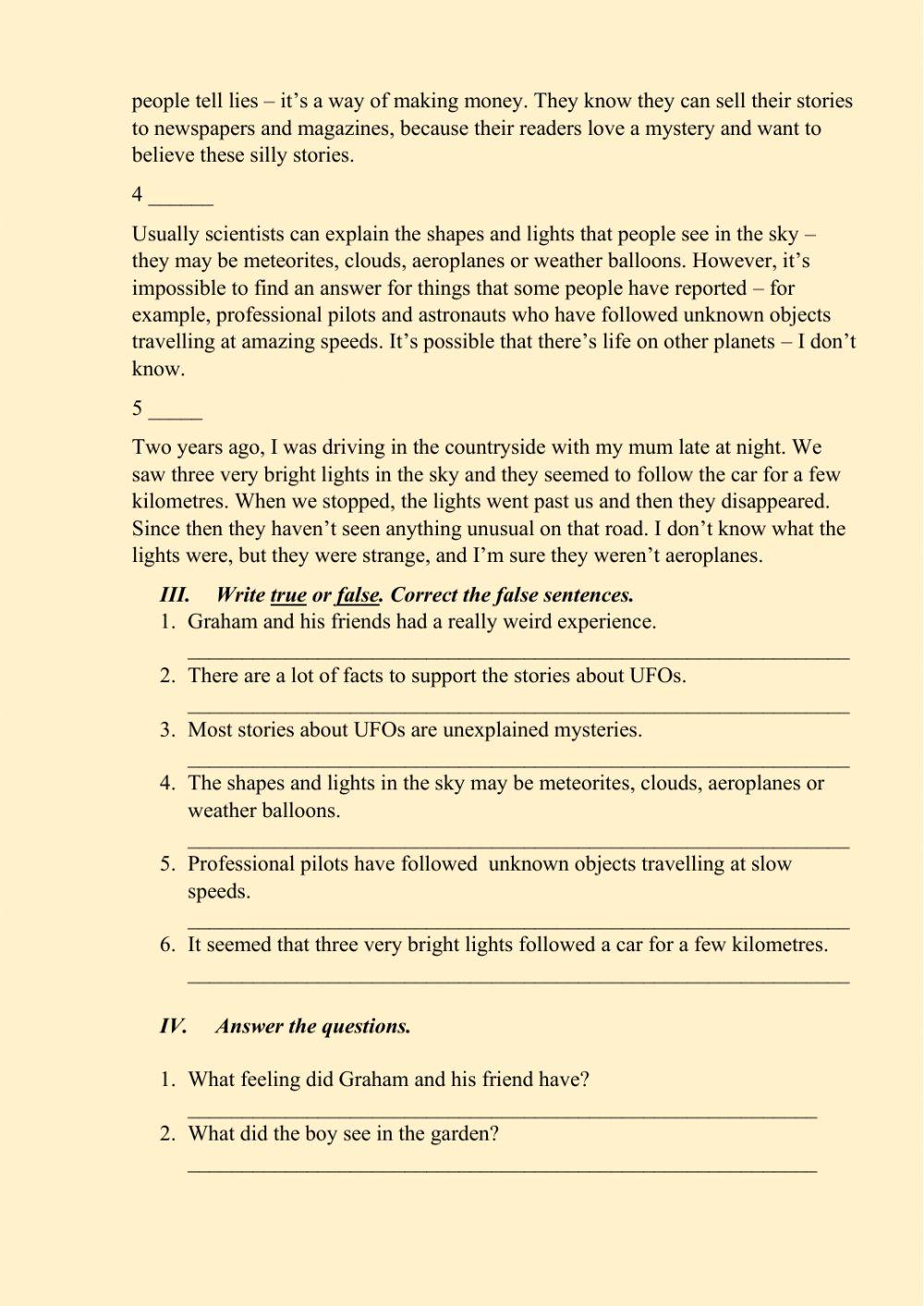 UFO and aliens | Free Interactive Worksheets | 211442