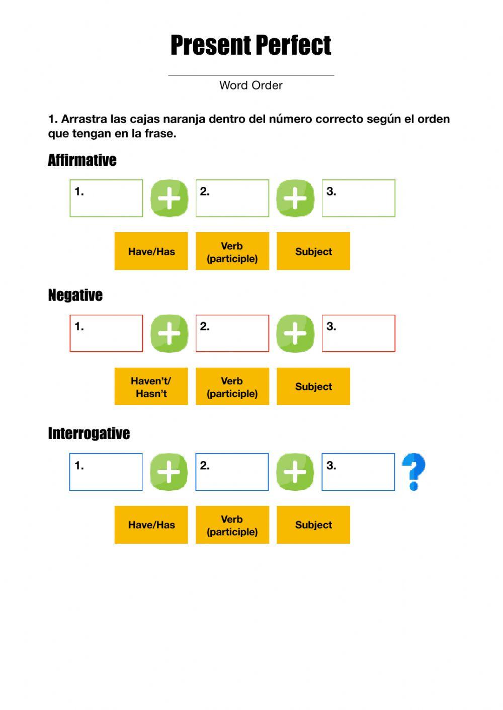 Present Perfect word order 211522 | yolandag22
