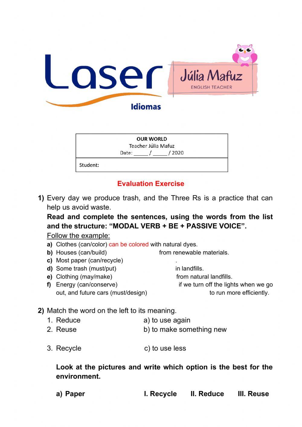 212406 | Evaluation Exercise | teacherjuliamafuz