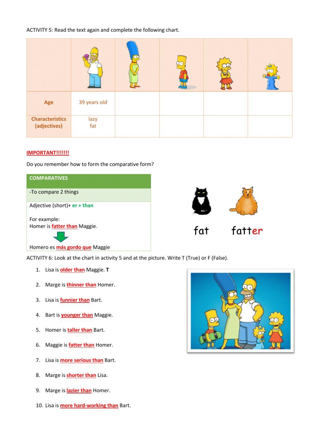 Comparatives online pdf worksheet | Live Worksheets