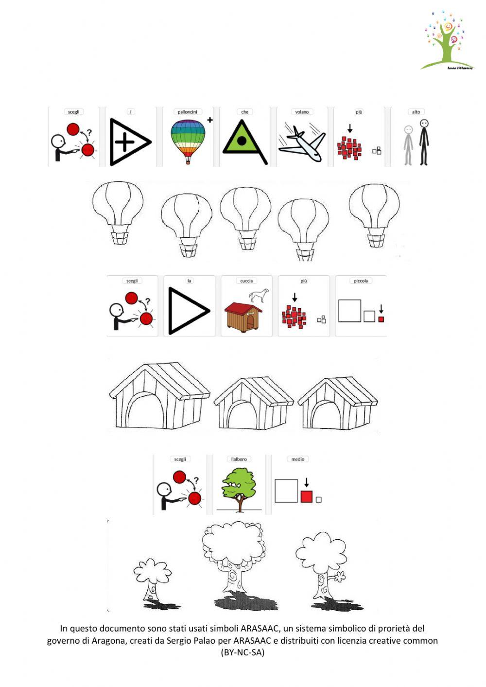 Riconoscimento grande-mediano-piccolo in CAA activity | Live Worksheets