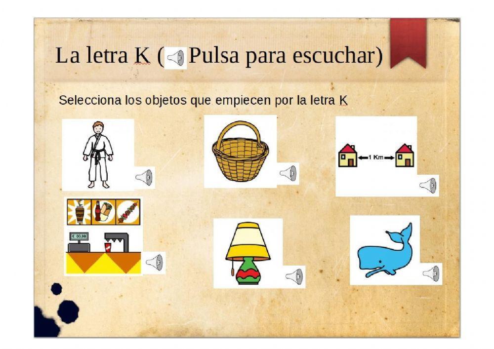 Letra K | Free Interactive Worksheets | 214754