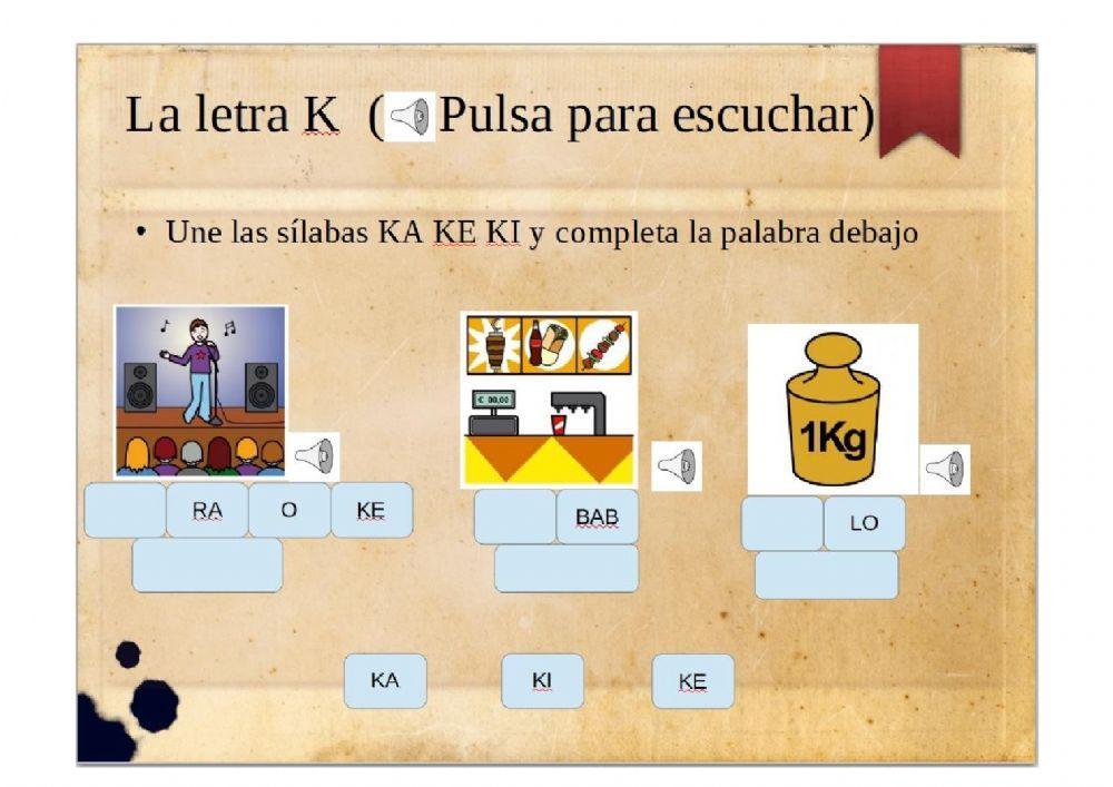 Letra K | Free Interactive Worksheets | 214754