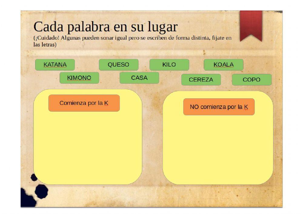 Letra K | Free Interactive Worksheets | 214754