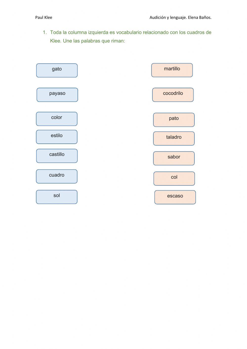 Klee 2 worksheet | Live Worksheets