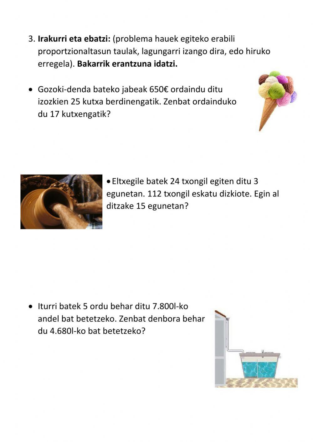 Ehuneko eta pro… | Free Interactive Worksheets | 215700