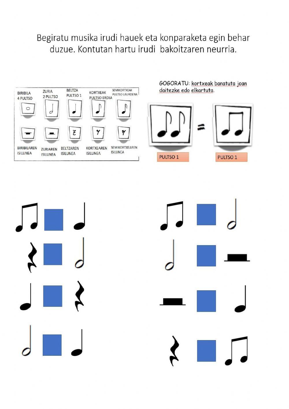 Musika irudiak interactive worksheet | Live Worksheets