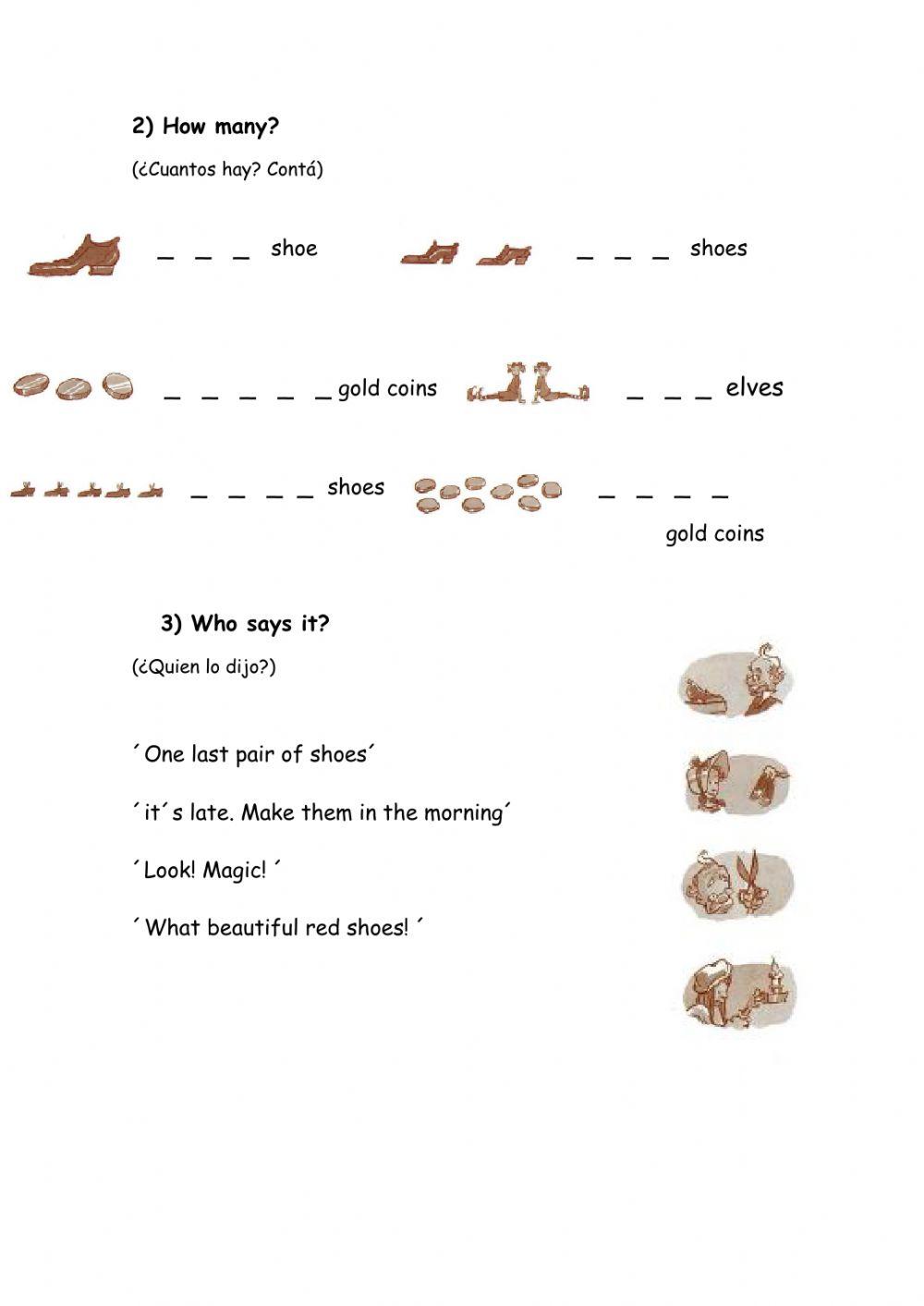 The Shoemaker 2 worksheet | Live Worksheets
