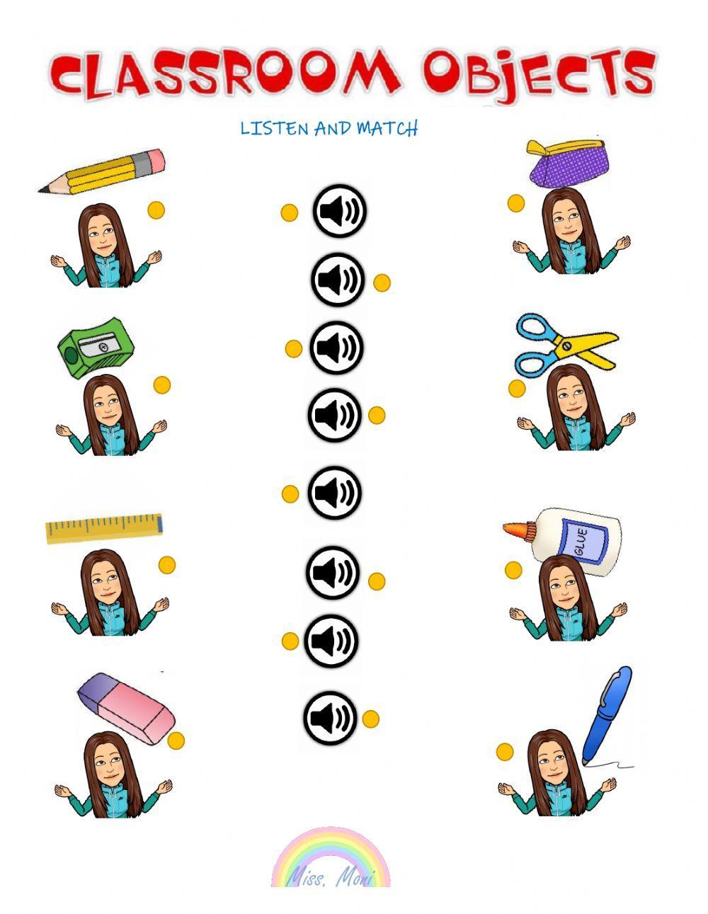 216372 | Classroom Objects | bellemonik | LiveWorksheets