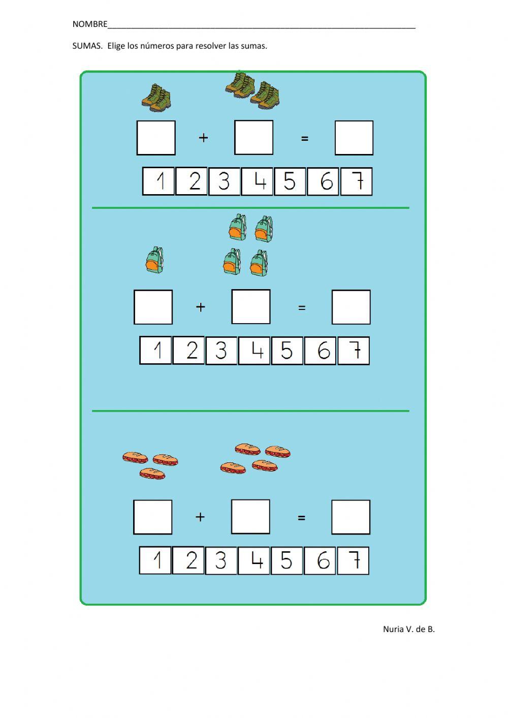 Sumas online activity for INFANTIL | Live Worksheets