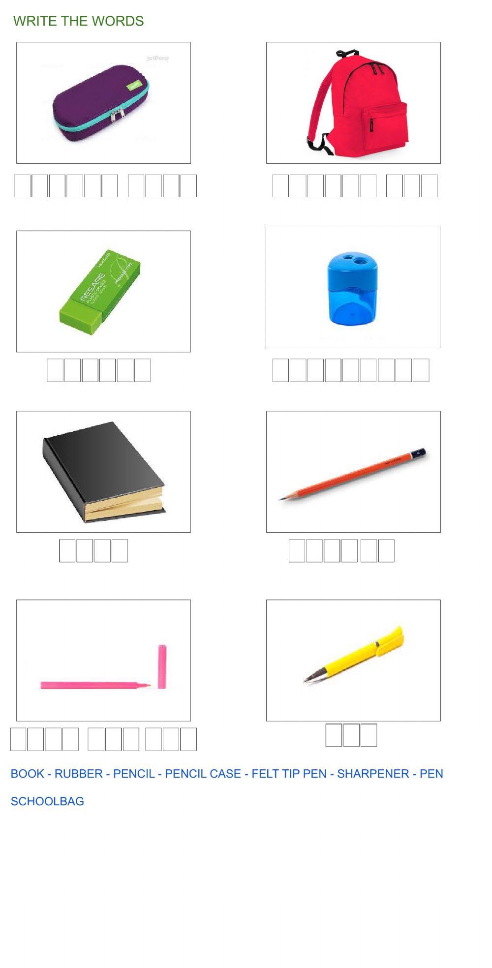 Write the words activity | Live Worksheets