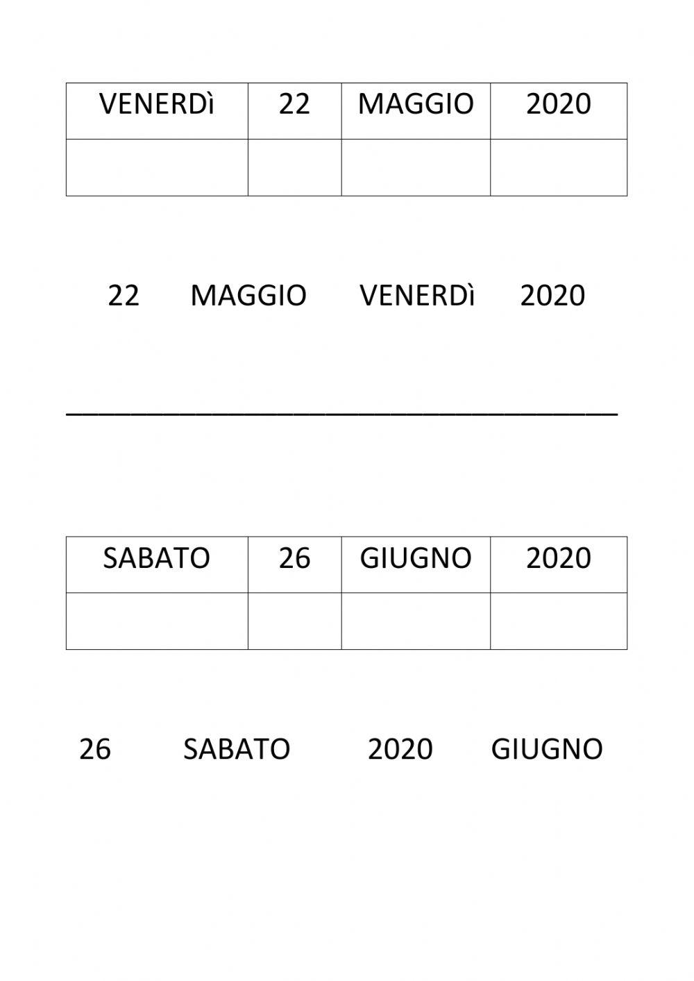 La data - 1 worksheet | Live Worksheets